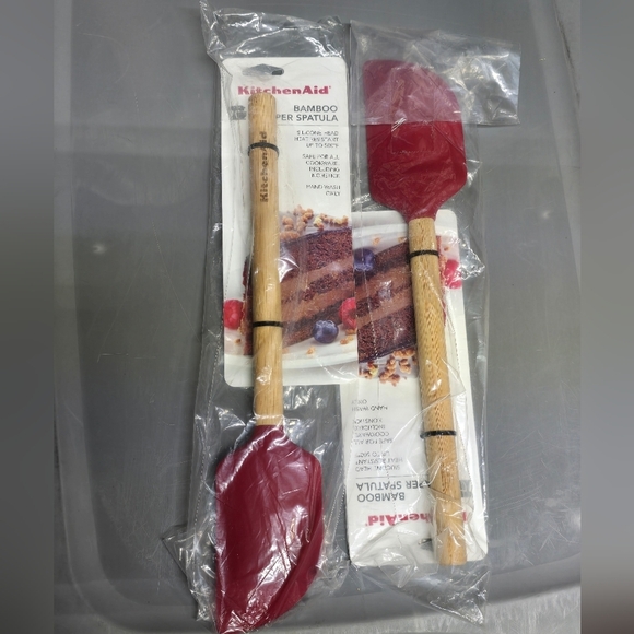 KitchenAid | Kitchen | 2 Kitchen Aid Mixer Bamboo Scraper Spatulas New ...